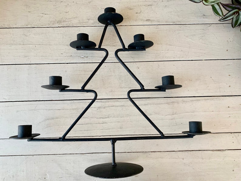 Archana Crafts Wrought Iron Christmas Tree Tabletop Candelabra - Etsy
