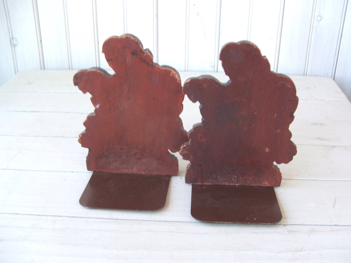 Vintage Syroco Wood Composite Bookends Feathers Leaves Flowers - Etsy