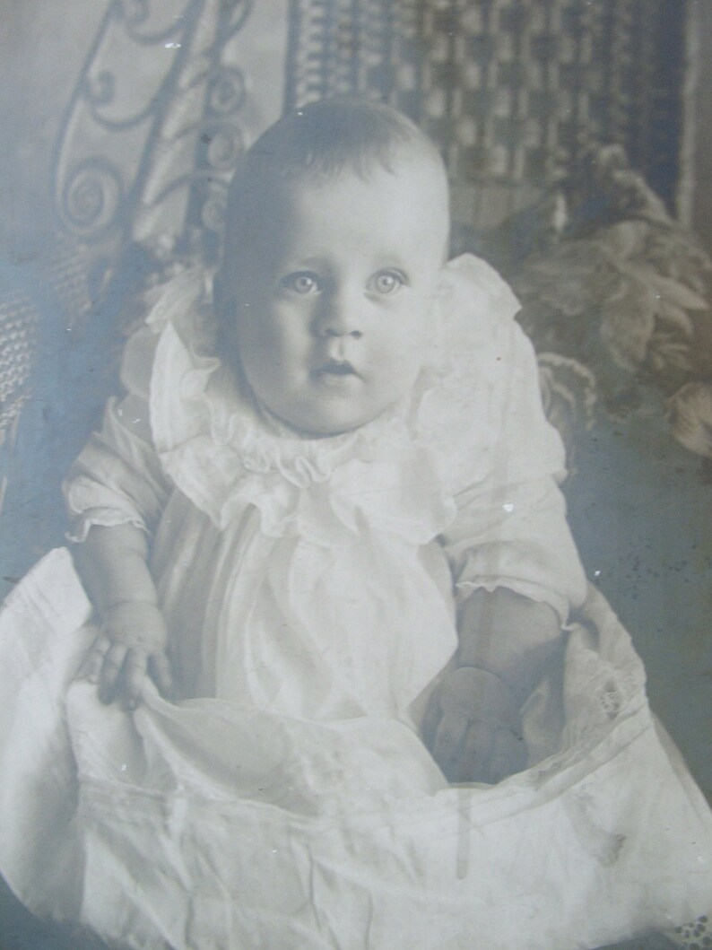 Large Antique Baby Photographic Portrait - Etsy
