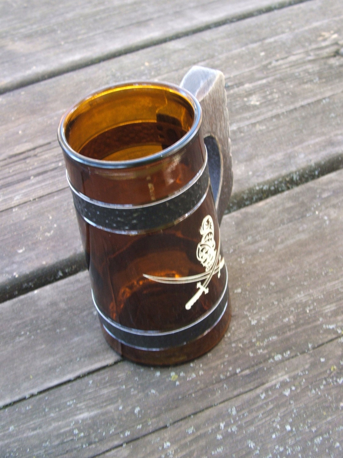 Vintage Siesta Ware Brown Glass Wood Metal Mug Conquistador - Etsy