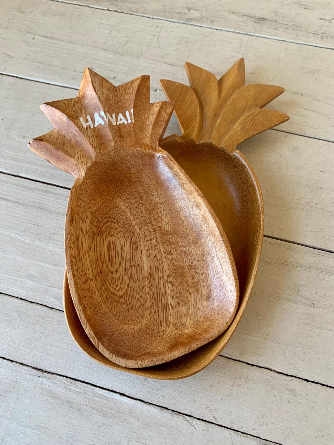 Two Monkey Pod Hawaii Pineapple Trays ~ Hawaiian Souvenirs - Etsy