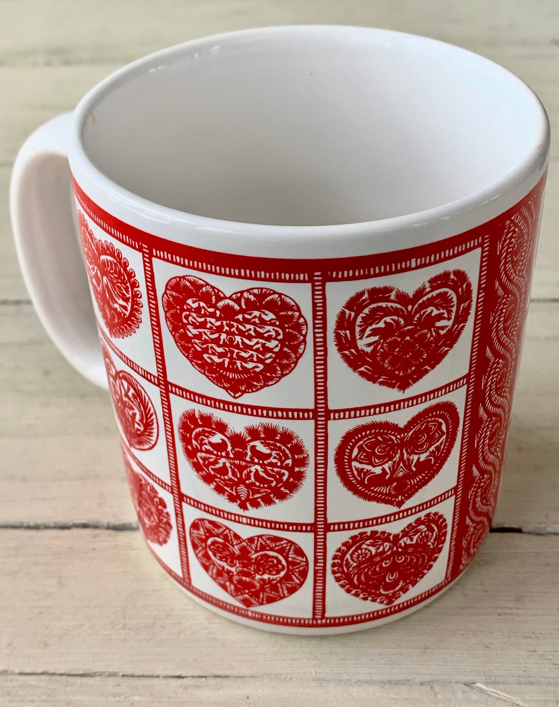 Vintage Unicef Valentine Hearts Mug Scherenschnitte U. Hofer | Etsy