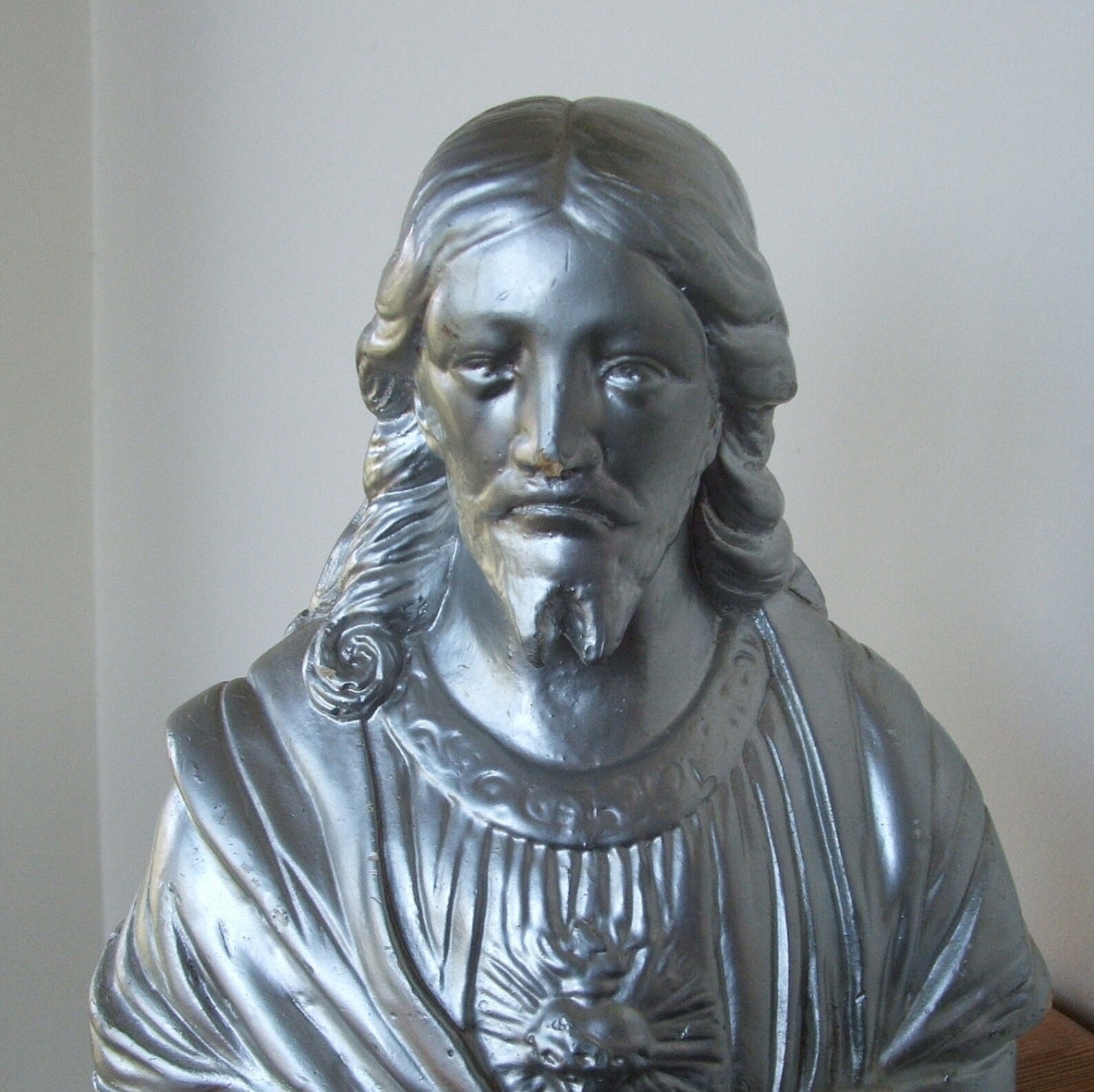 Vintage Silver Jesus Bust - Etsy
