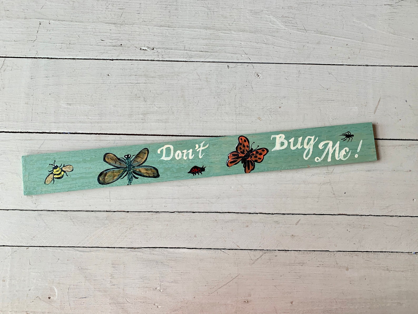 Vintage Handmade 'don't Bug Me' Sign Painted Wood - Etsy