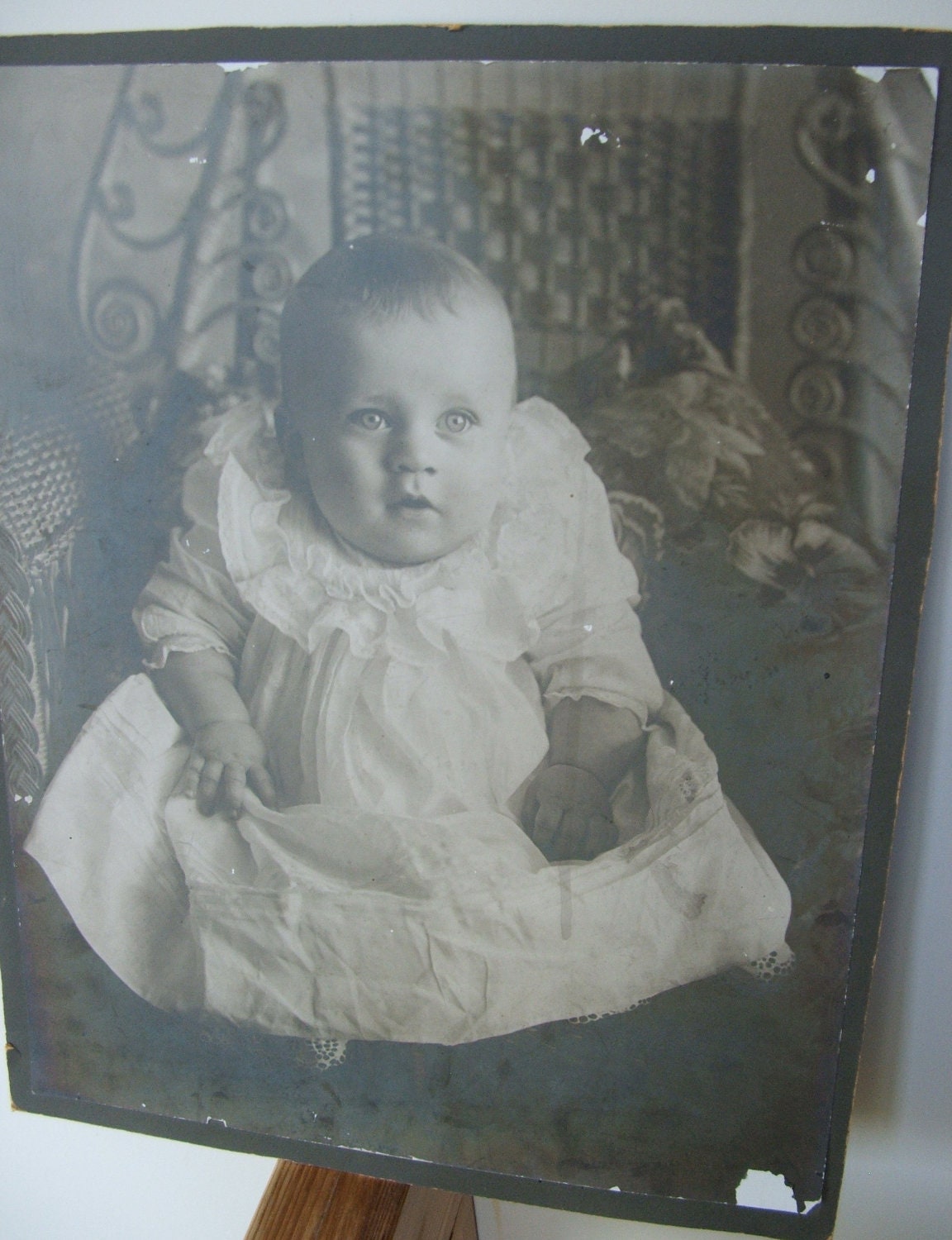 Large Antique Baby Photographic Portrait | Etsy