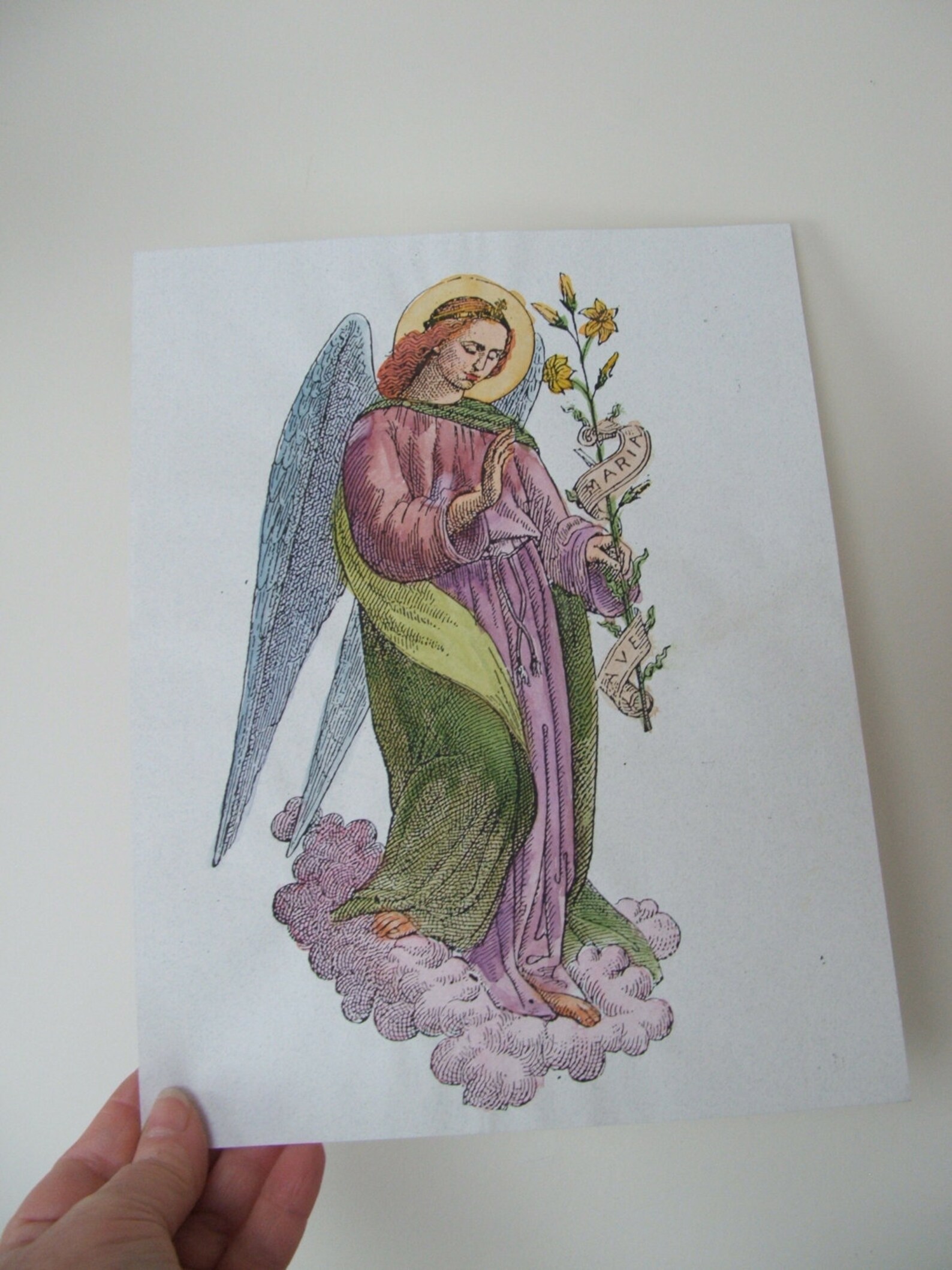 Shabby Ave Maria Watercolor Art Print - Etsy