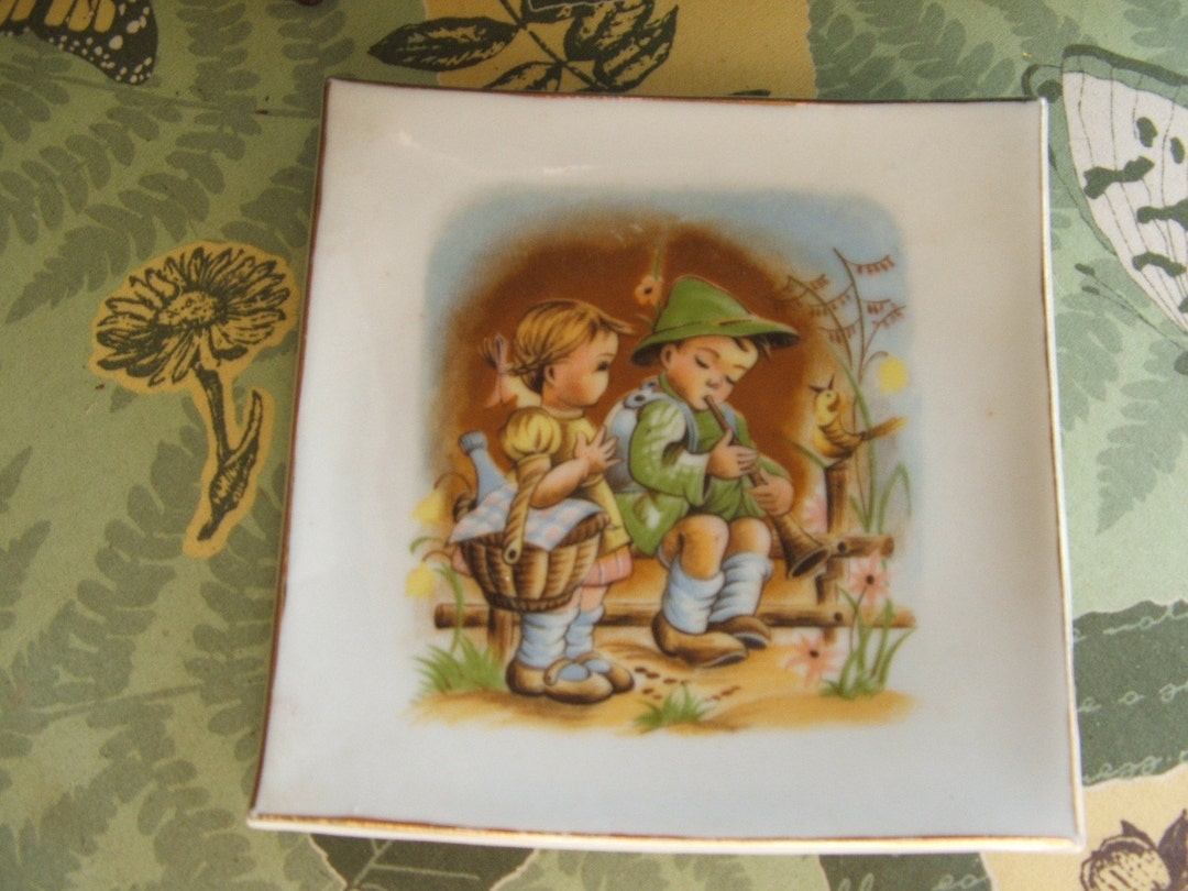 Vintage Small Square Plate Hummel Style Kids - Etsy