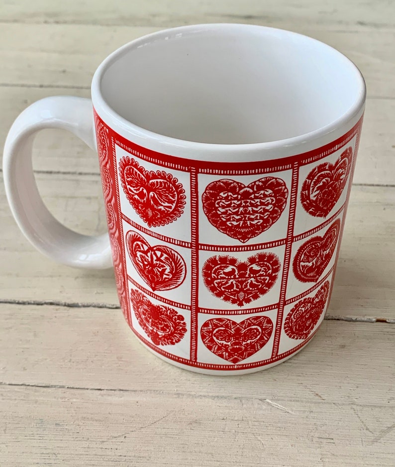 Vintage Unicef Valentine Hearts Mug Scherenschnitte U. Hofer | Etsy