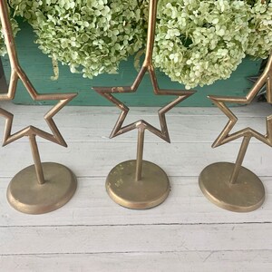 3 Brass Star Candleholders Celestial Candlestick Holders - Etsy