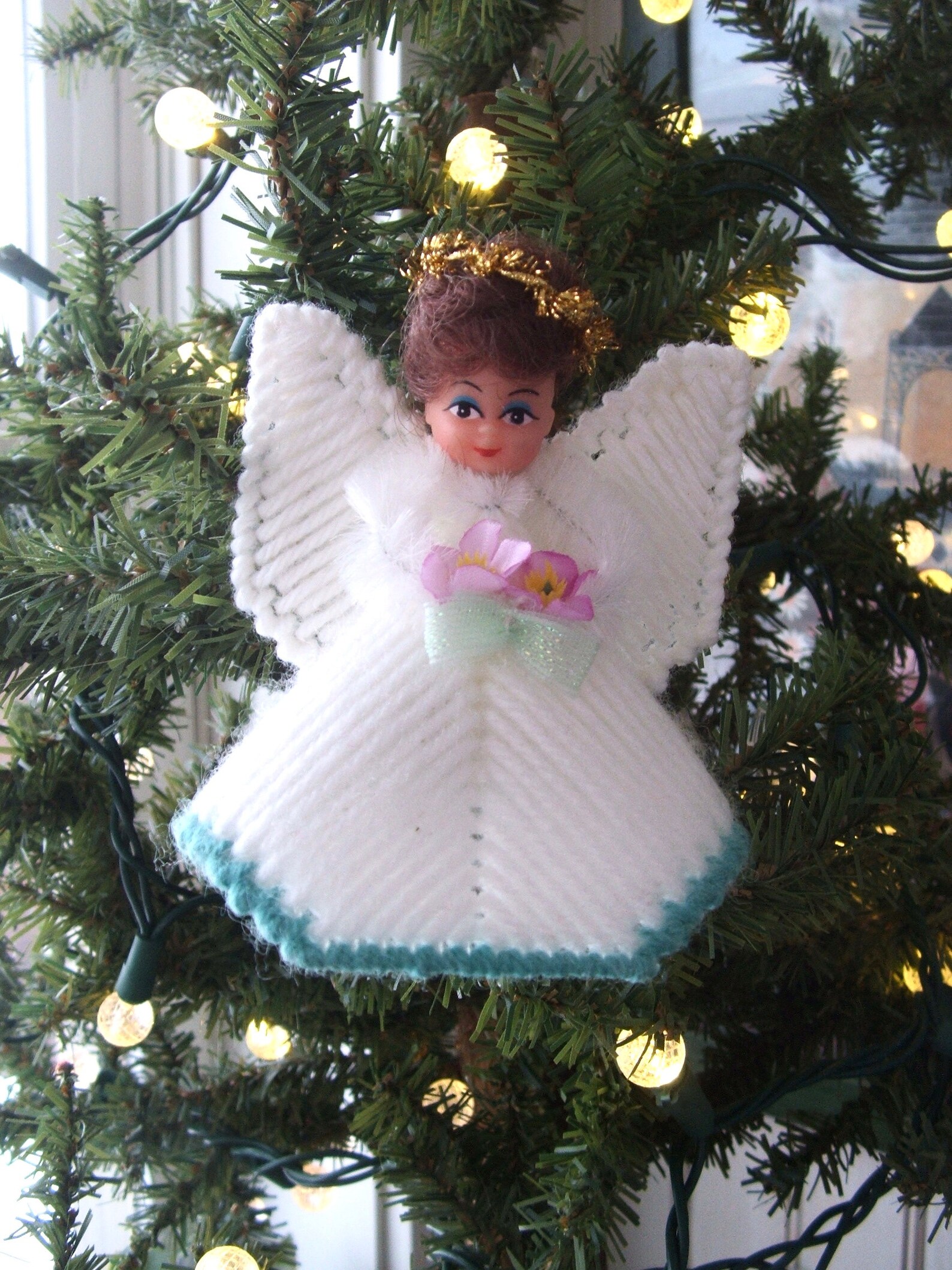Vintage Plastic Canvas Needlepoint Angels Tree Topper Christmas ...