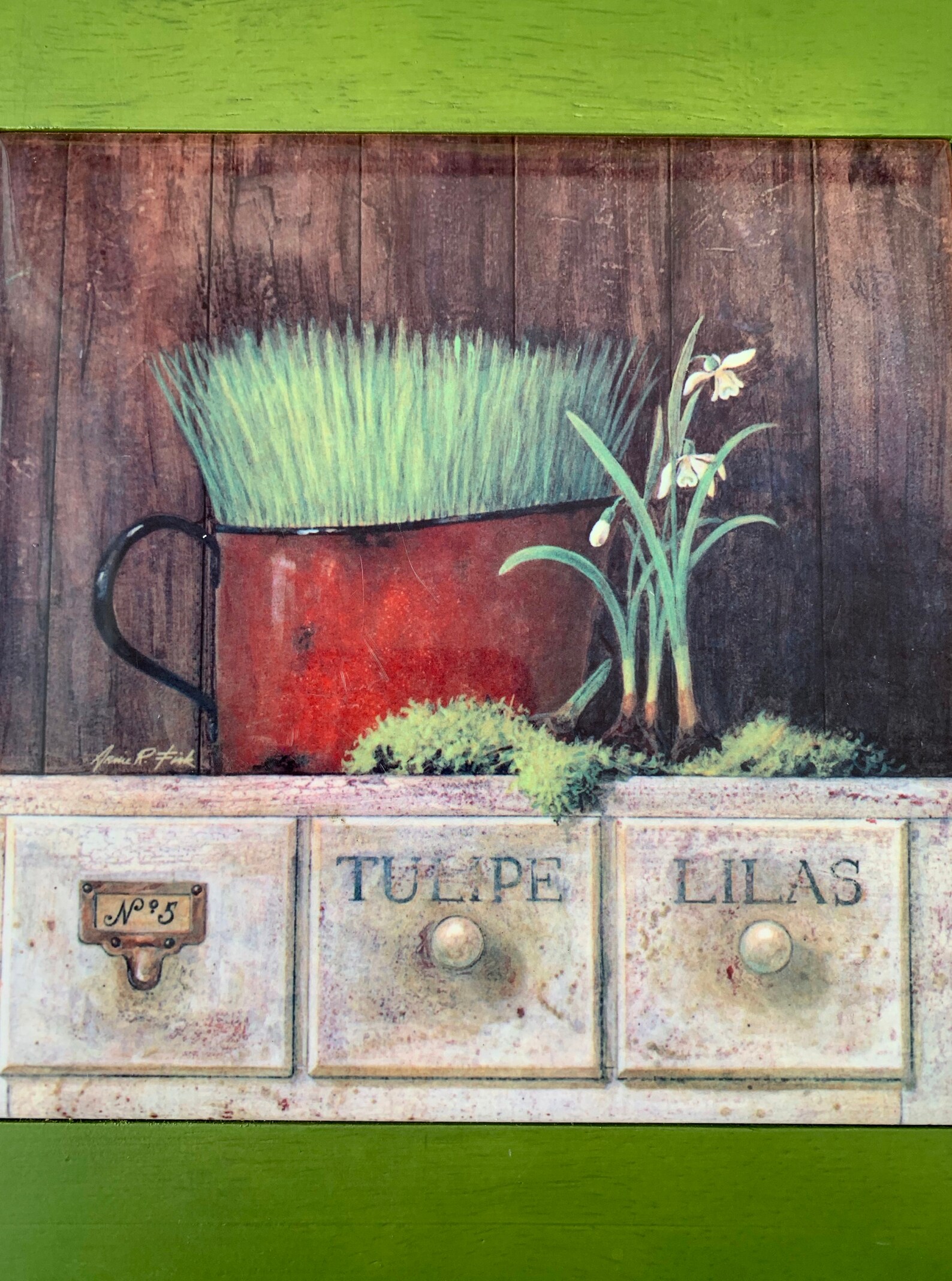 Spring Garden Still Life Wood Framed Ceramic Tile Trivet Wall | Etsy