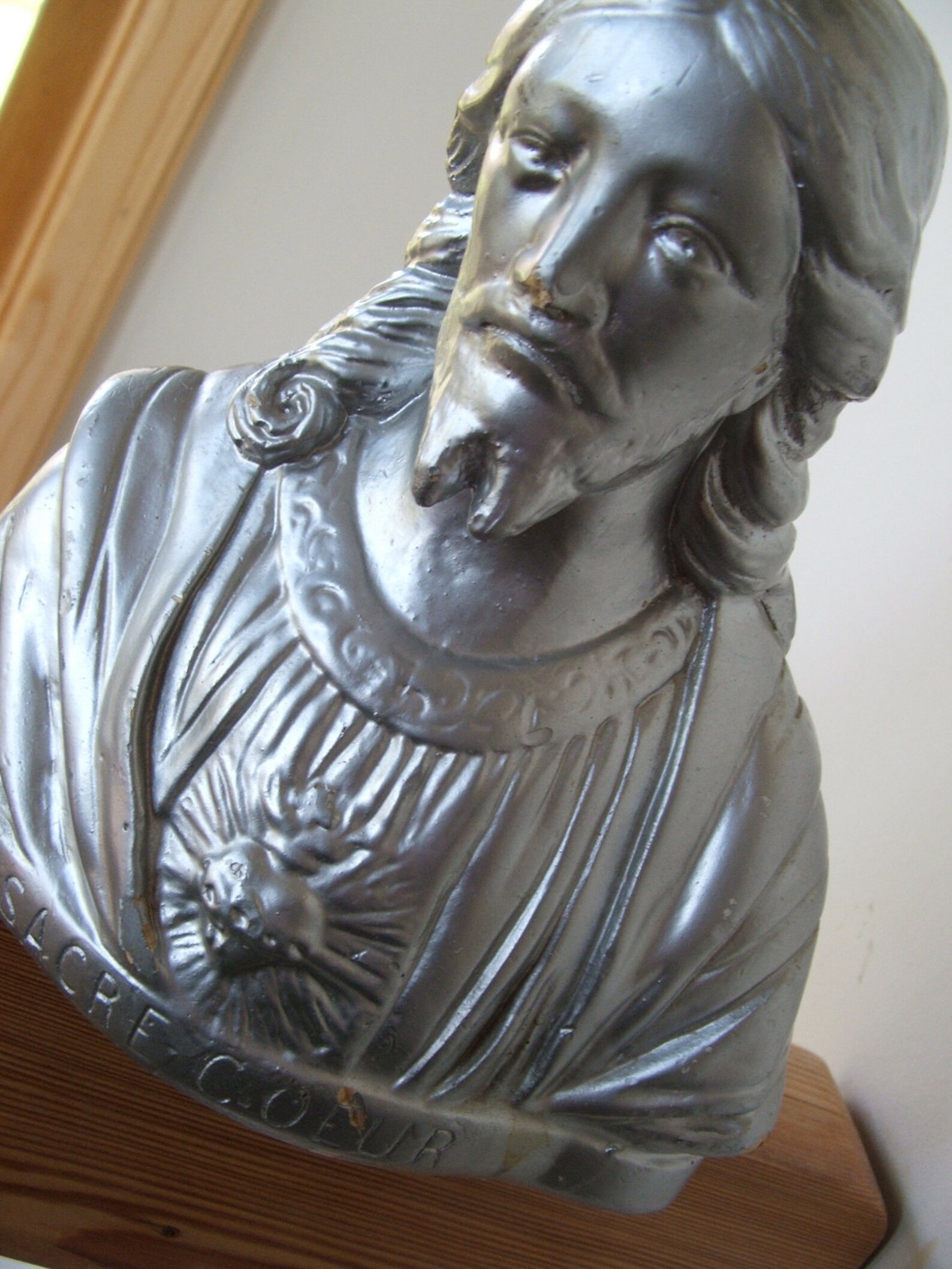 Vintage Silver Jesus Bust - Etsy