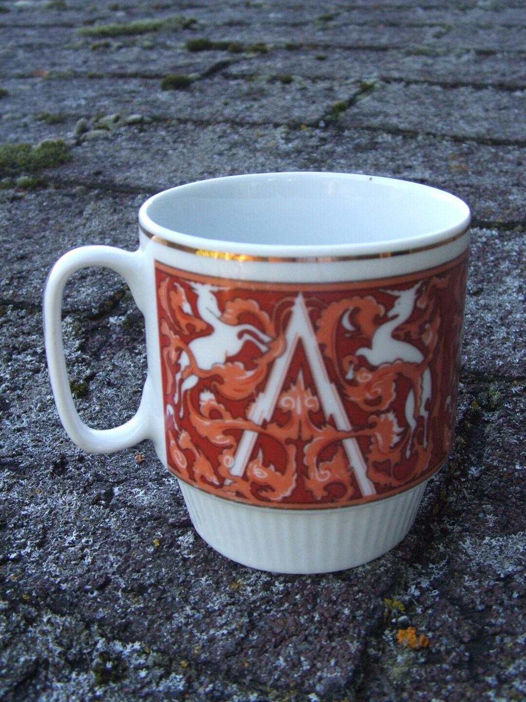 Vintage Unicorn Stacking Mug in Rust - Etsy