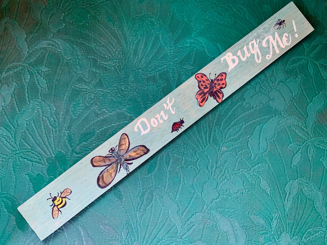 Vintage Handmade 'don't Bug Me' Sign Painted Wood | Etsy