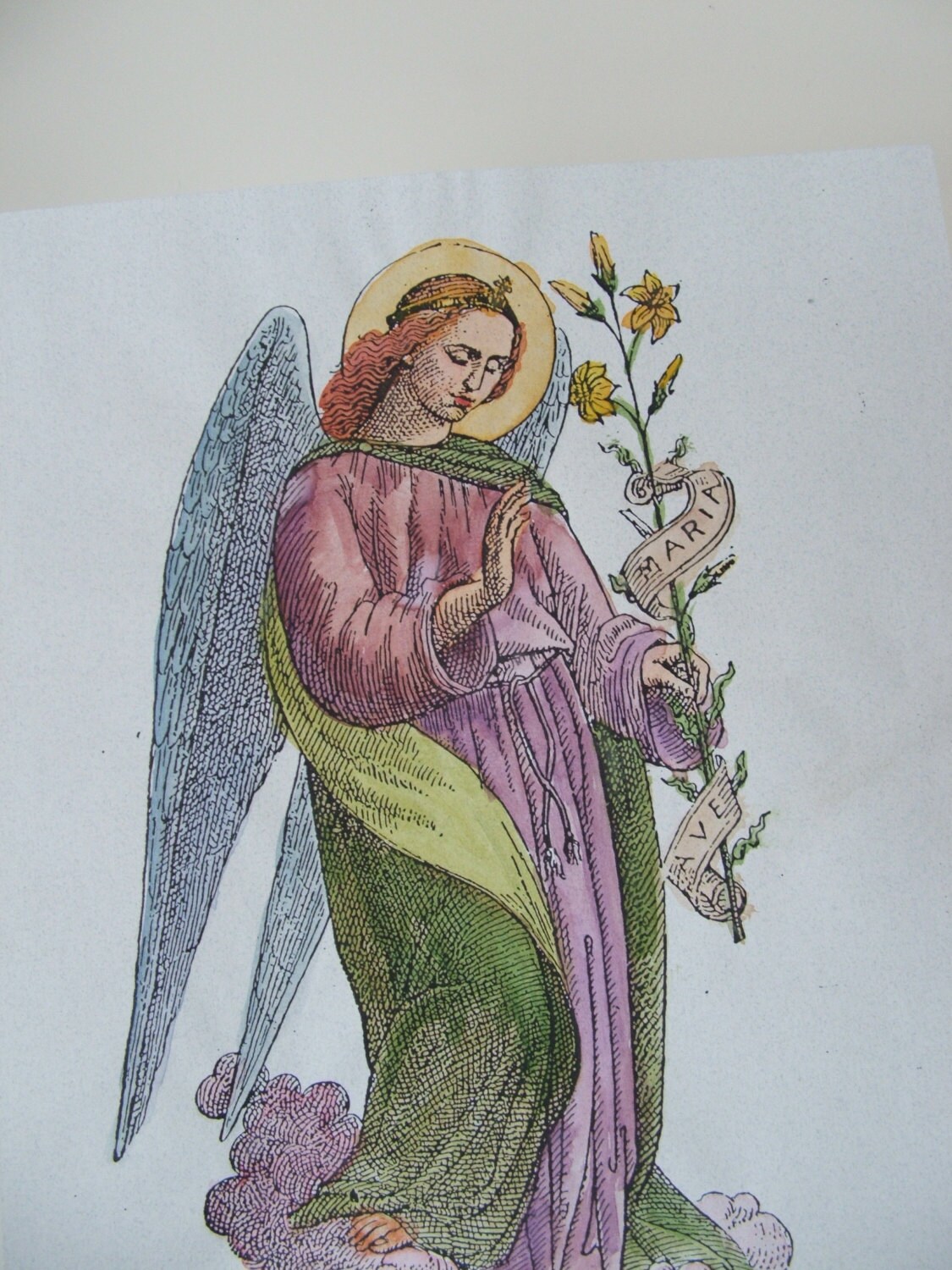 Shabby Ave Maria Watercolor Art Print - Etsy