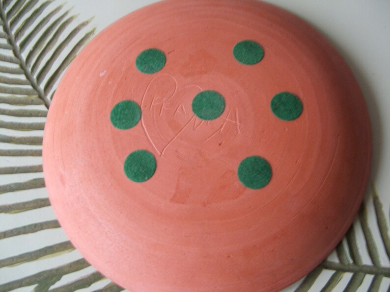 Handmade Vintage Redware Folk Art Plate Bird Trees Fence - Etsy