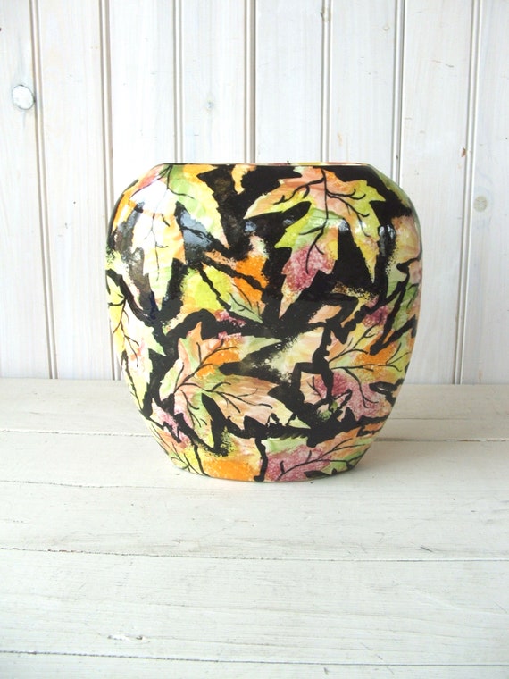 Vases handmade ceramic pottery fall autumn colors vase Earthy Brown and ...