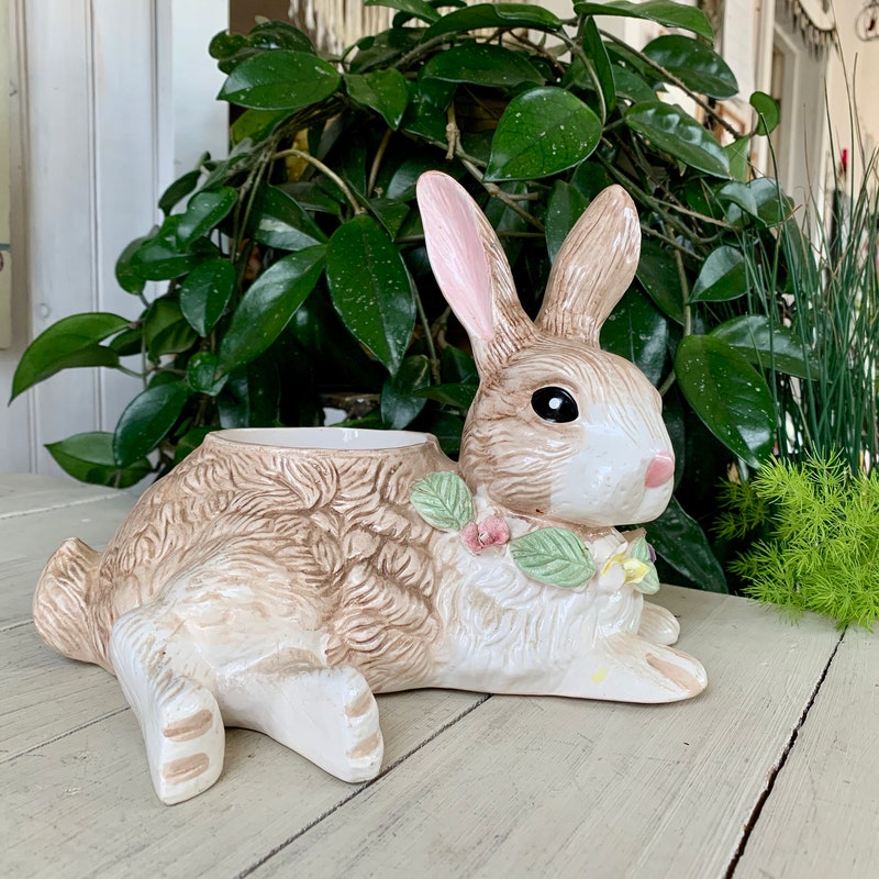 Rabbit Planter - Etsy