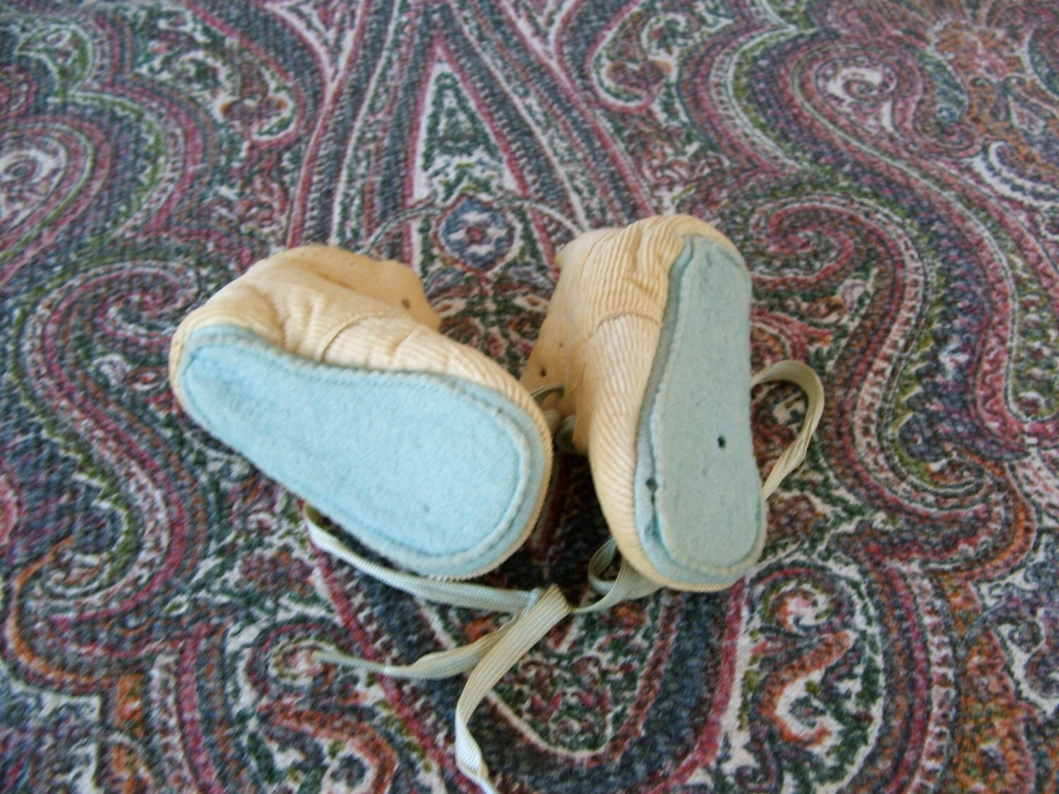 Vintage Newborn Infant Baby Booties Embroidered Corduroy - Etsy