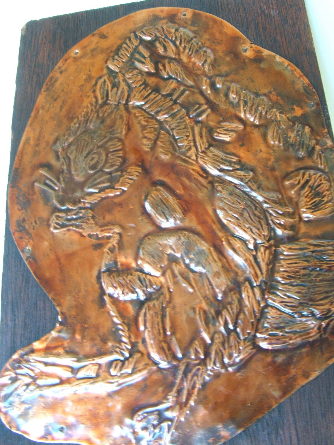 Vintage Copper Repousse Squirrel Plaque - Etsy