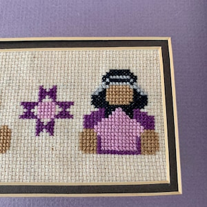 Vintage Amish Dolls Cross Stitch Embroidered Picture ~ Matted and ...