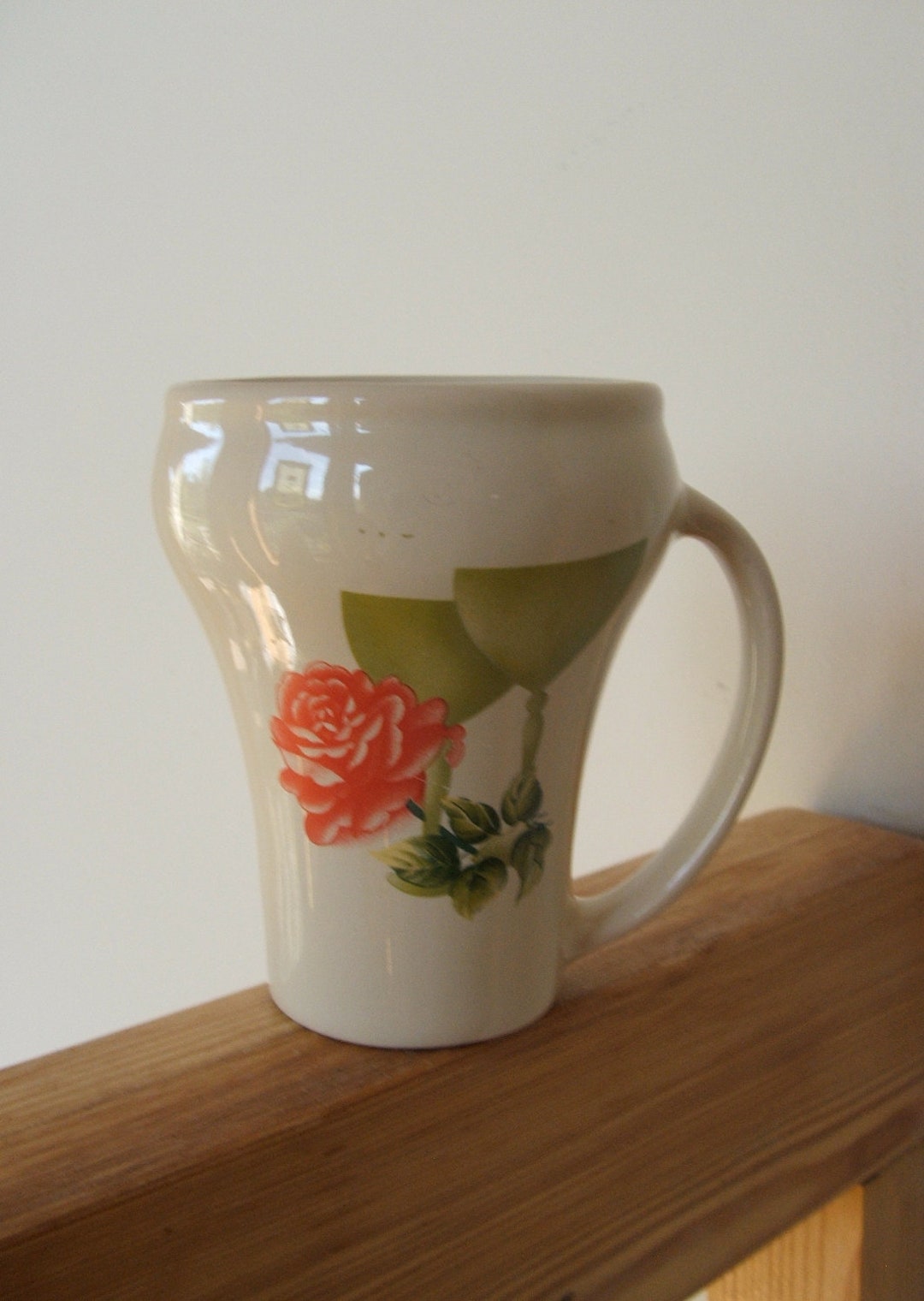 Vintage Ceramic Mug With Image of Goblets and Rose - Etsy