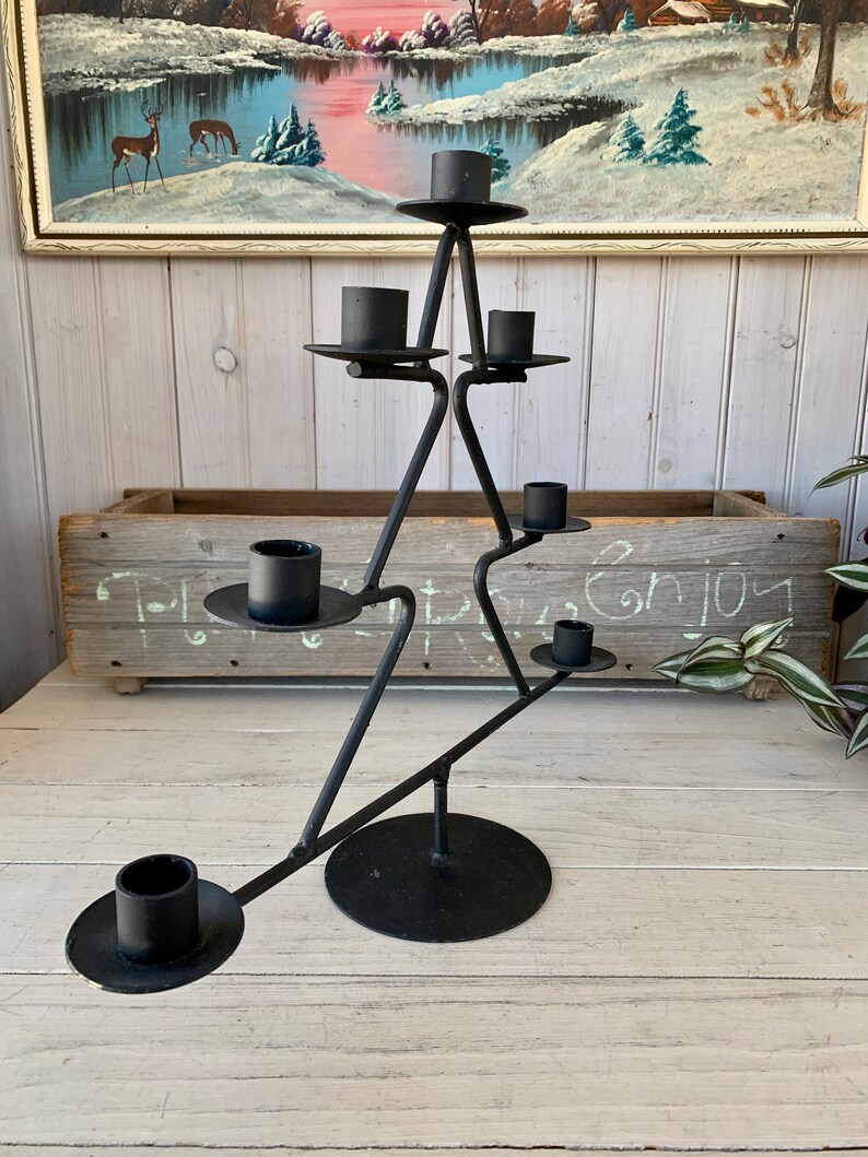 Archana Crafts Wrought Iron Christmas Tree Tabletop Candelabra ...