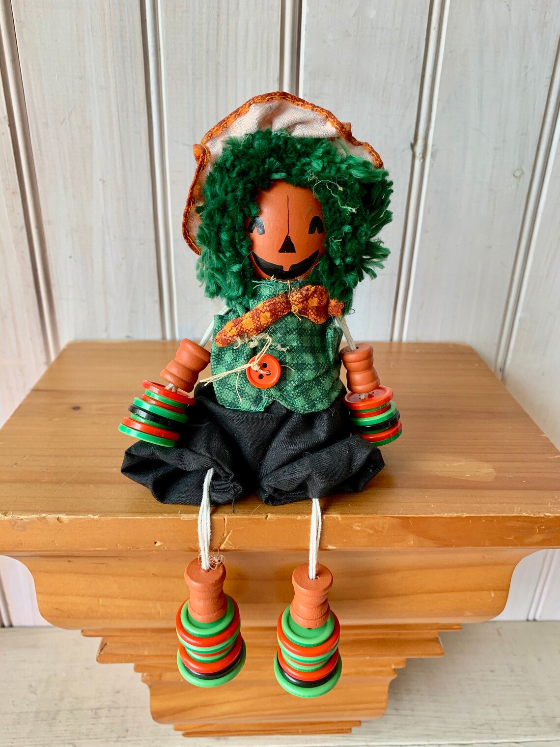 Vintage Halloween Decoration Shelf Sitter Jack O'lantern - Etsy