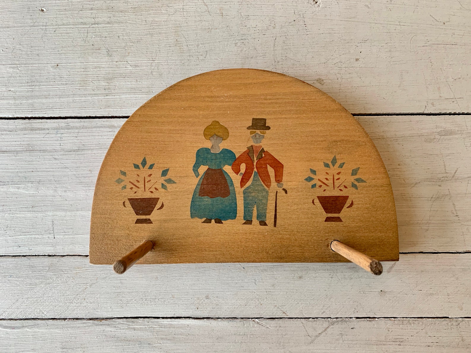 Vintage Handmade Wooden Key Holder Rack Pennsylvania Dutch | Etsy