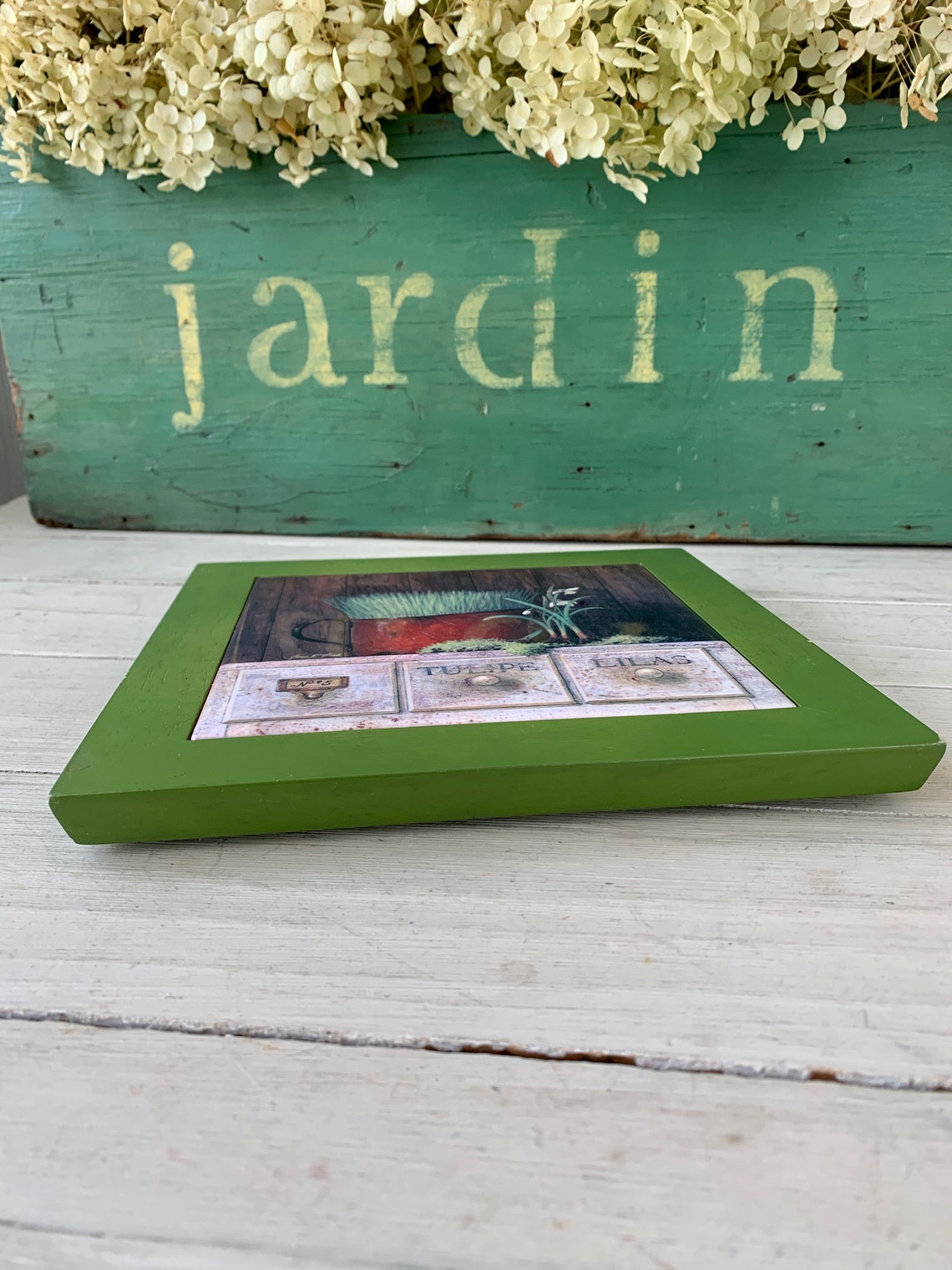 Spring Garden Still Life Wood Framed Ceramic Tile Trivet Wall | Etsy