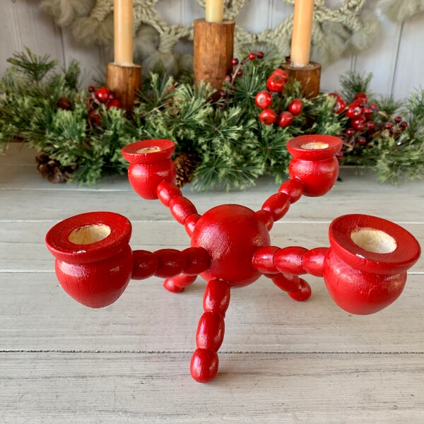 Scandinavian Wooden Candelabra - Etsy