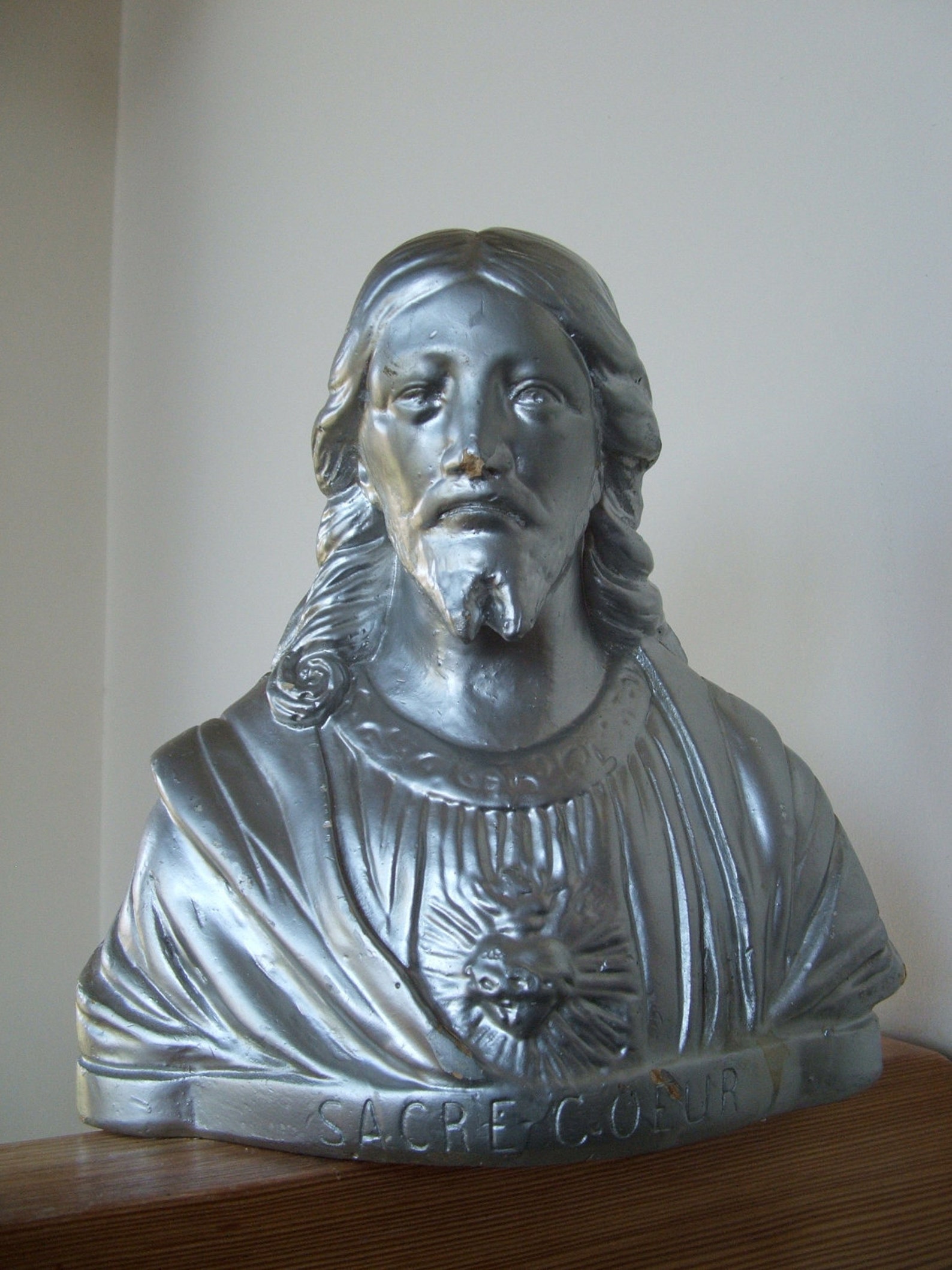 Vintage Silver Jesus Bust - Etsy