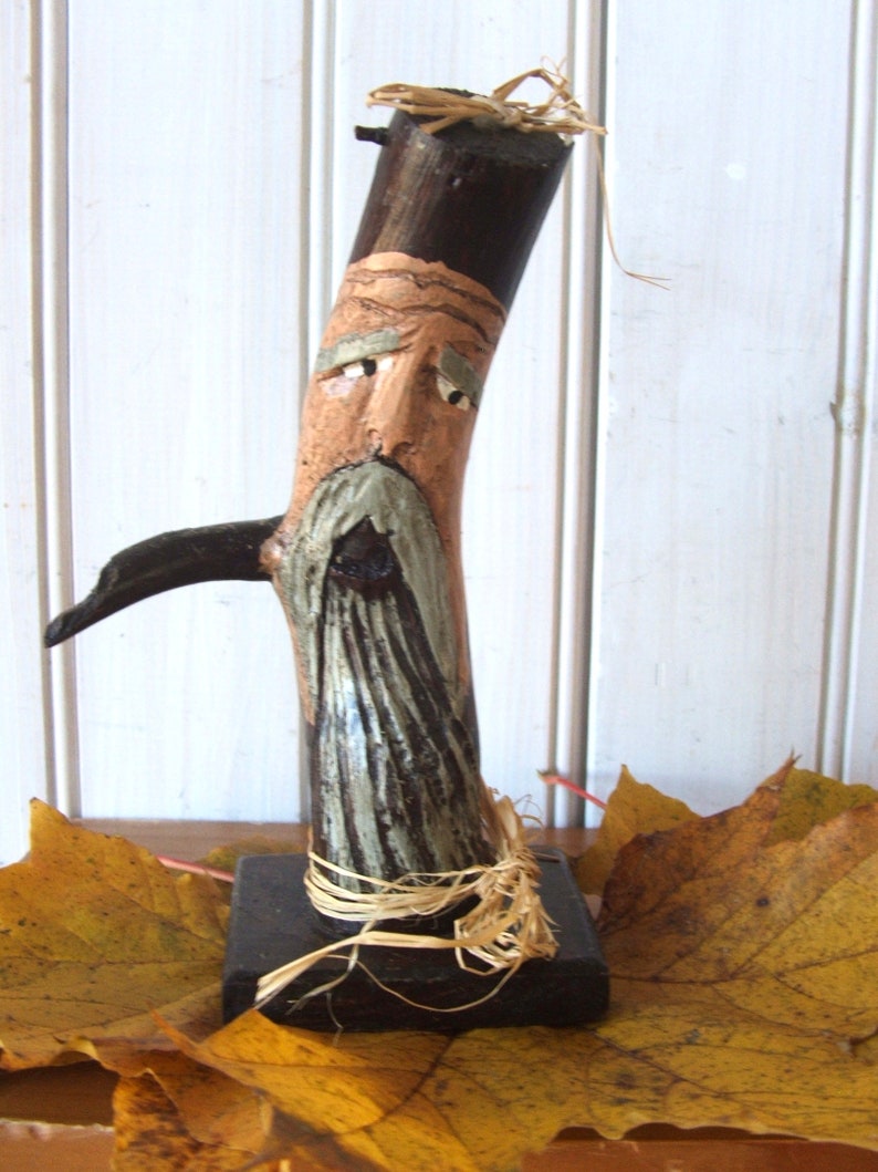 Vintage Hand Carved Wooden Tree Spirit Sculpture Figurine - Etsy