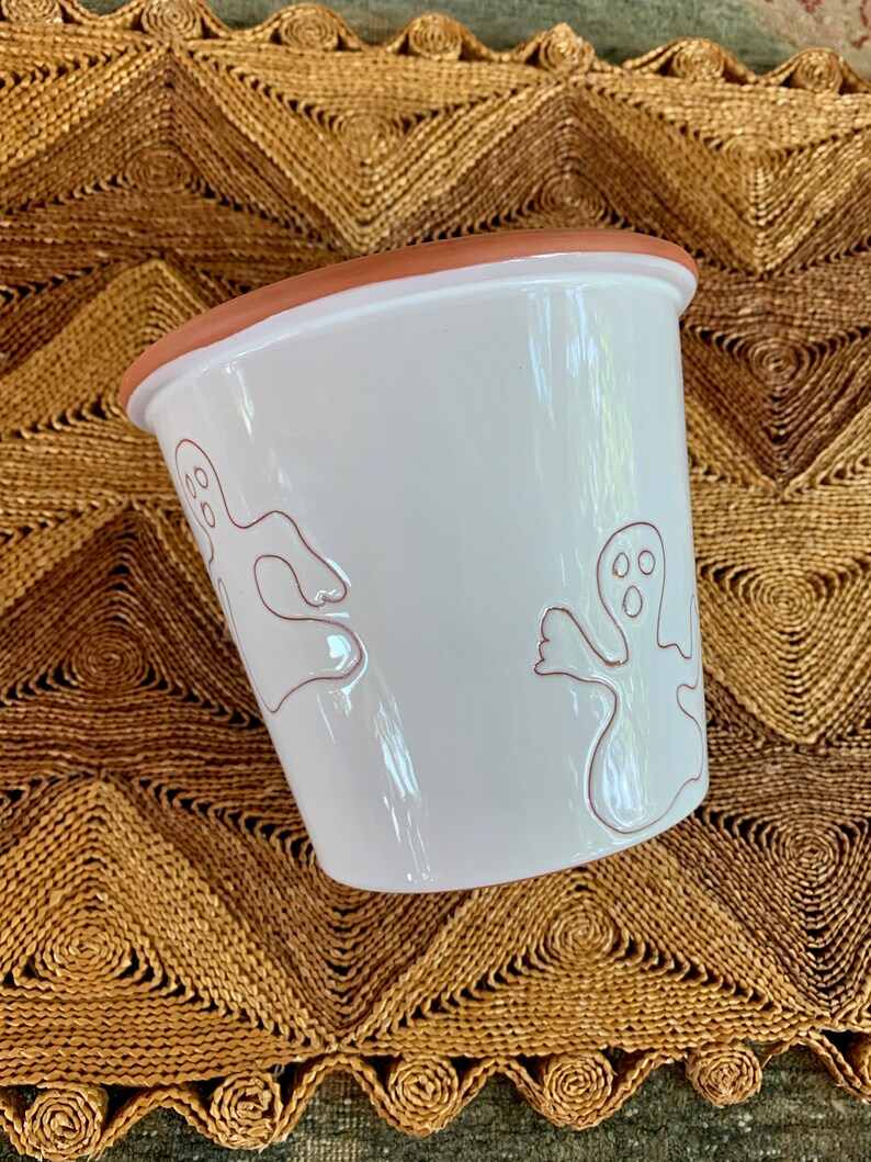 Halloween Ghosts Pottery Planter Clay Pot - Etsy