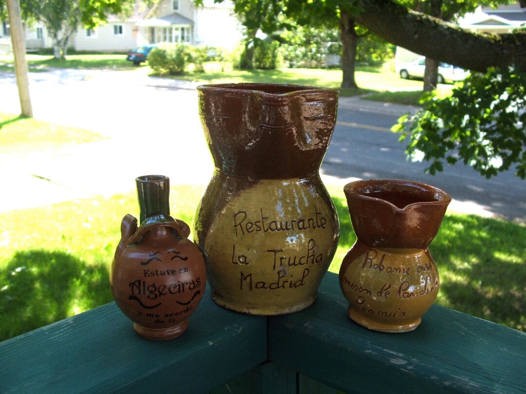 Instant Collection 3 Souvenir Pottery Pitchers Jugs Madrid Segovia ...