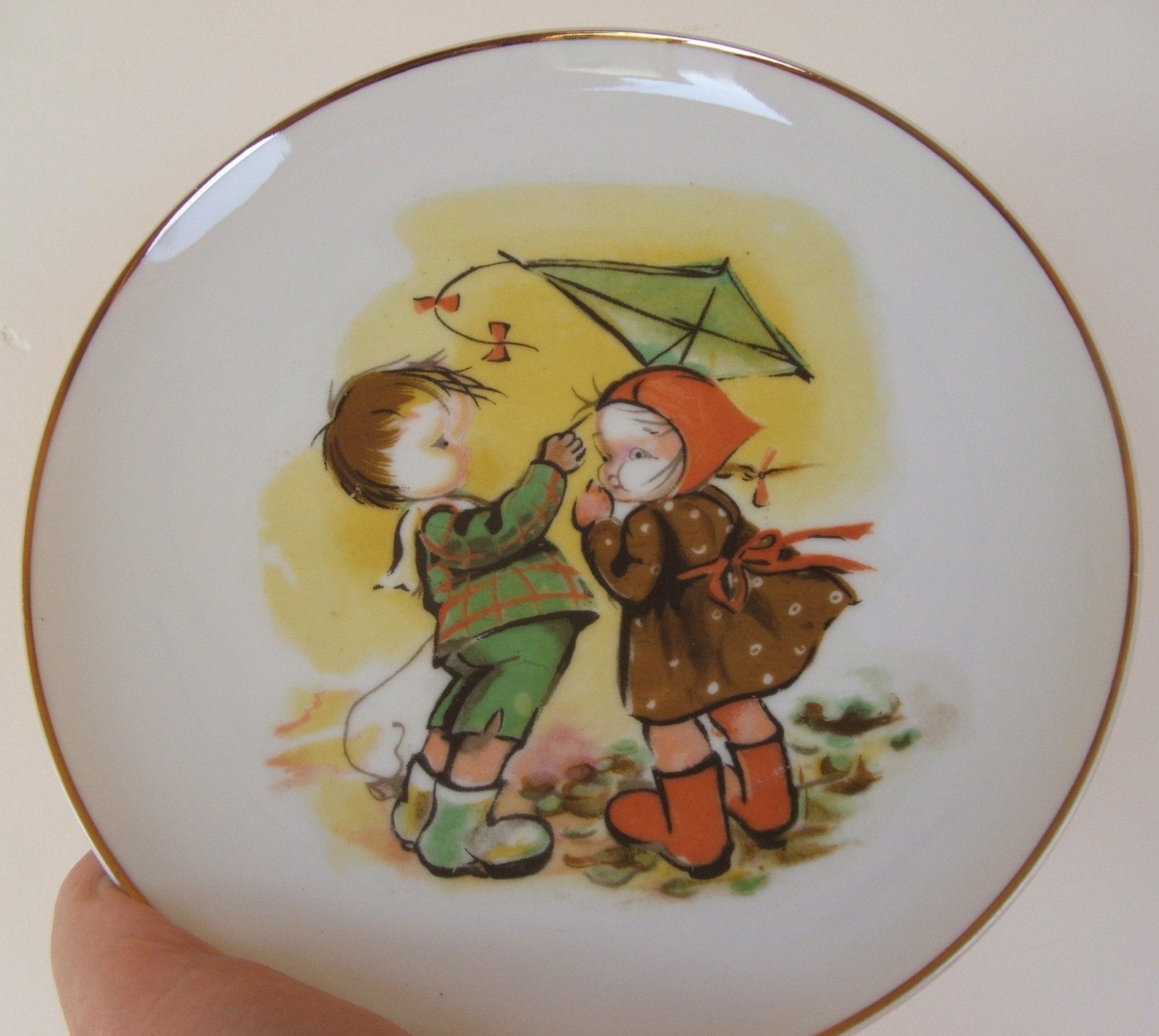 Kite Kids Collectors Plate Wall Shelf Decor Hummel Style Made - Etsy