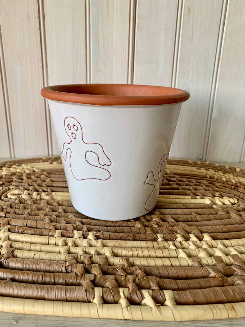 Halloween Ghosts Pottery Planter Clay Pot - Etsy