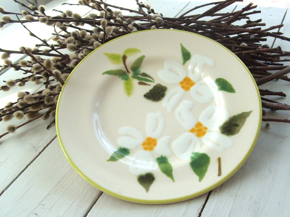 Decorative Ceramic Plate With Magnolia Blossoms - Etsy