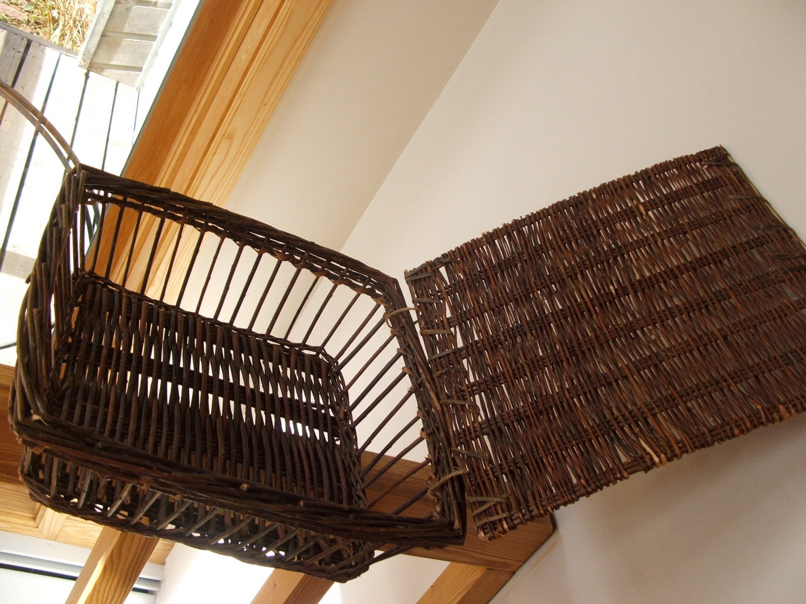 Vintage Square Willow Basket Box - Etsy