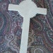 Vintage Large Plastic Crucifix in Alabaster White and Silver Catholica ...
