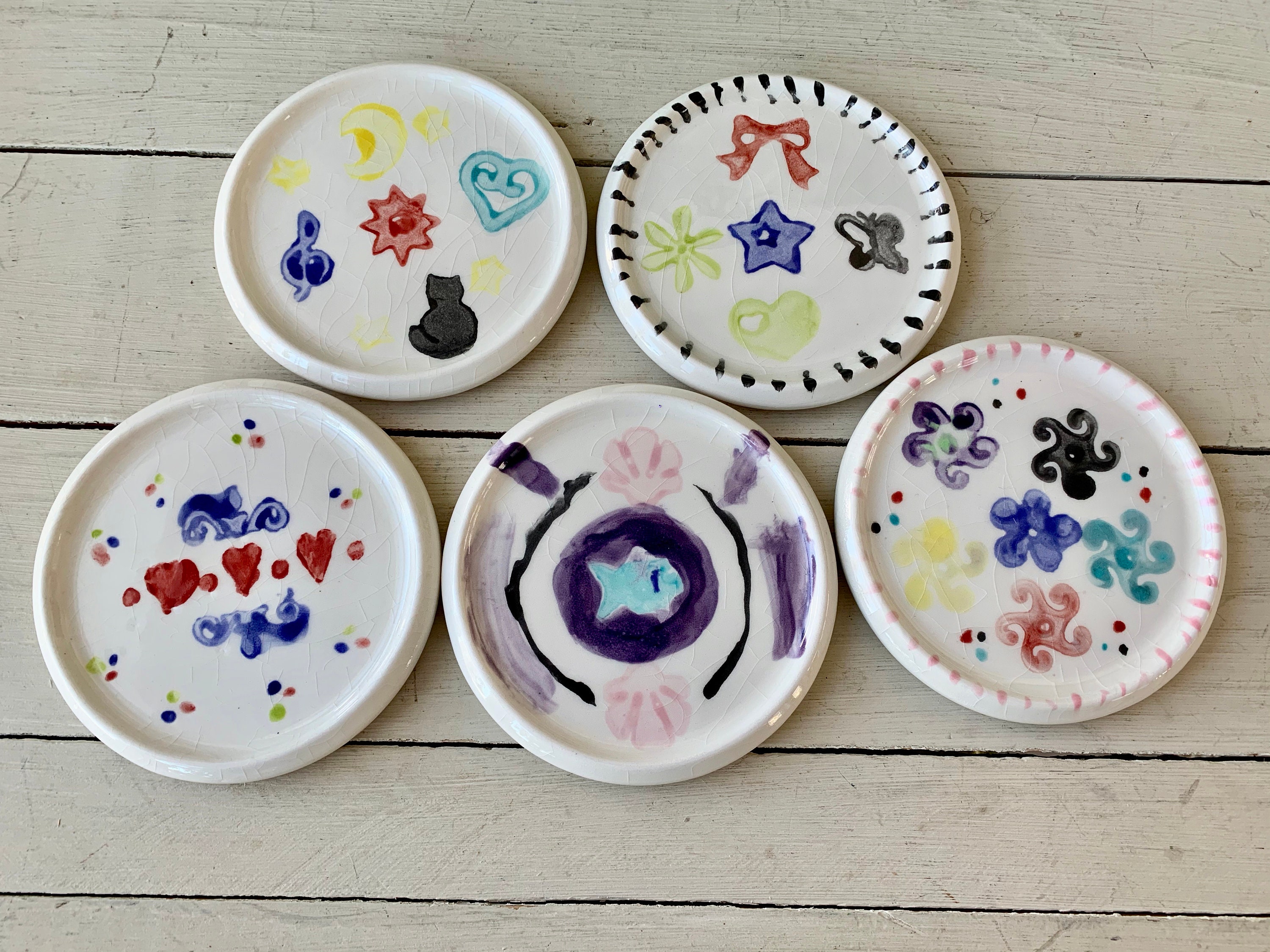 Vintage Hand Painted Ceramic Coasters - Etsy