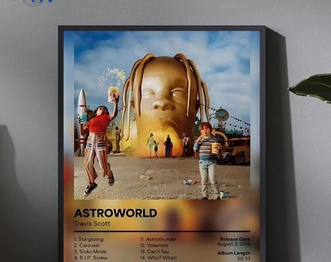 Astroworld | Travis Scott | Custom Album Poster | Hip Hop Wall Art ...