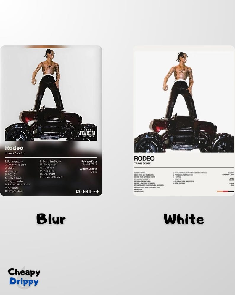Rodeo Album Travis Scott Custom Album Poster Hip Hop Wall Art ...