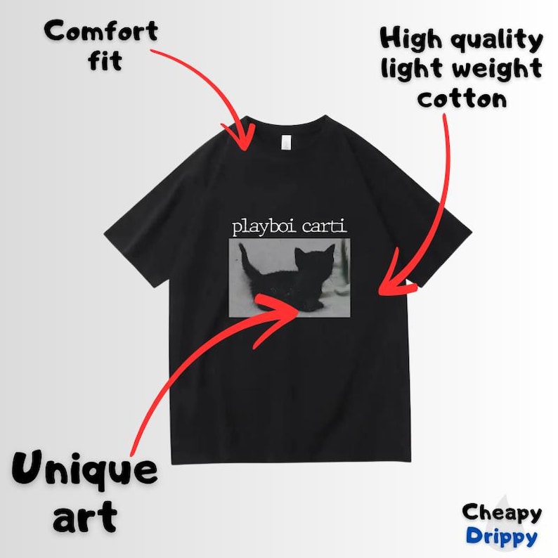 Playboi Carti Cat Funny Meme Shirt Y2k Streetwear Drip Playboi Carti T ...