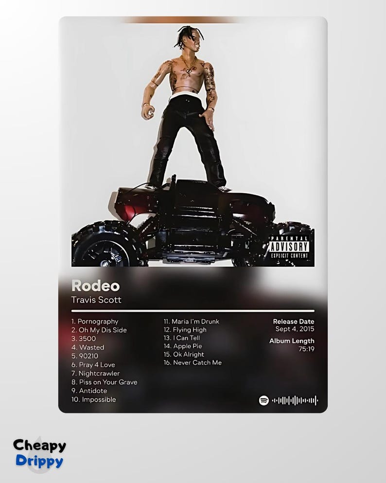 Rodeo Album Travis Scott Custom Album Poster Hip Hop Wall Art ...