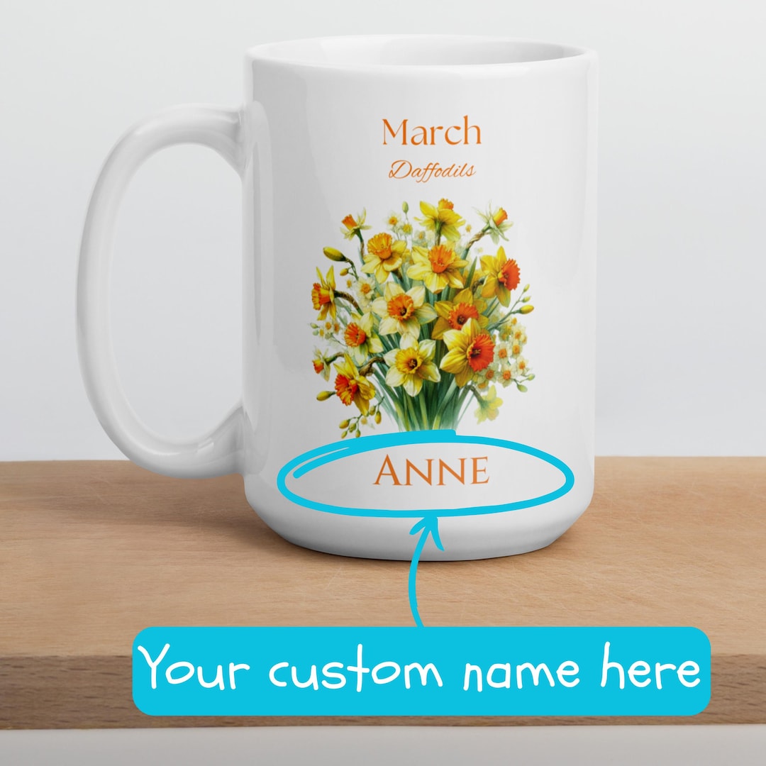 Birth Flower Mug Birth Flower Gift Birth Month Mug Birth Month Gift ...