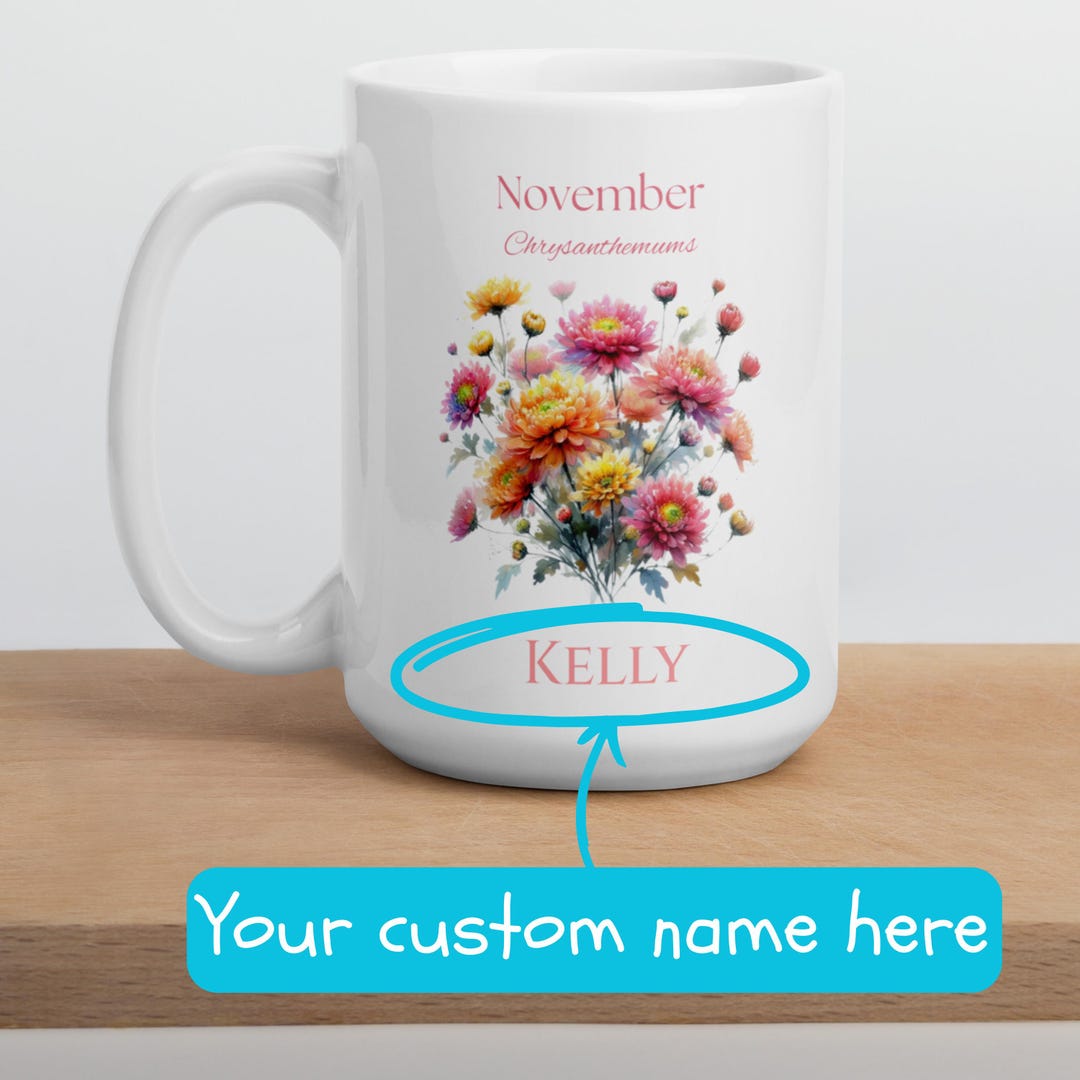 Birth Flower Mug Birth Flower Gift Birth Month Mug Birth Month Gift ...