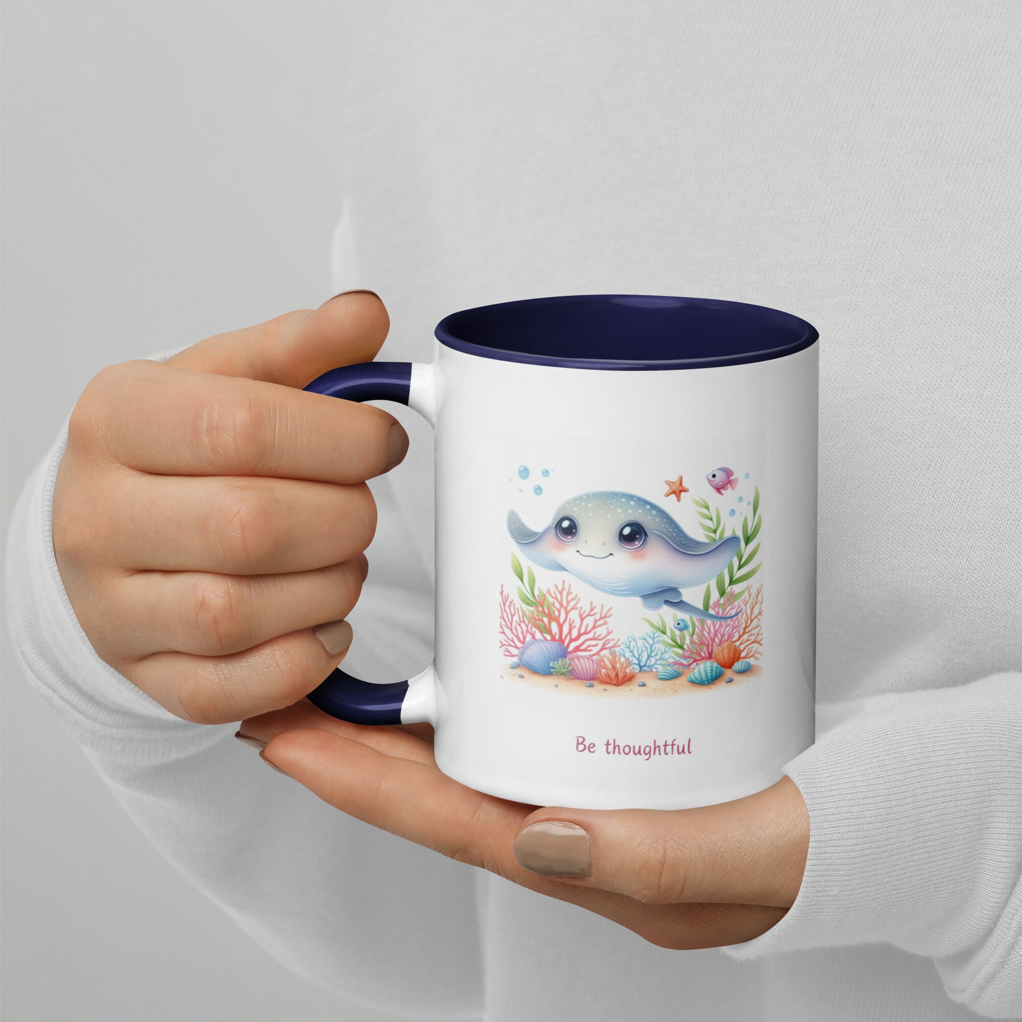 Be Thoughtful Mug Stingray Coffee Cup Tea Cup Sea Reef Coral Beach Fish ...