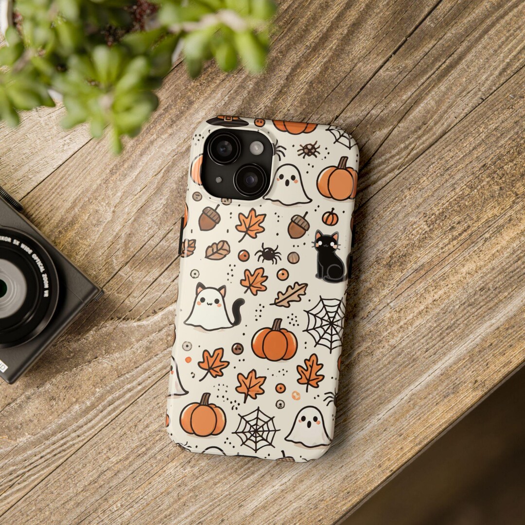 Cute Fall Pattern iPhone and Samsung Galaxy Phone Cases, Cats, Ghosts ...