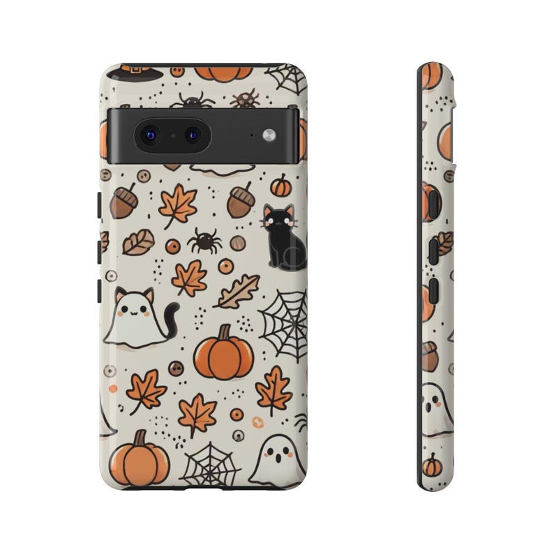 Fall Theme, Cute Phone Case, Cats, Pumpkins, Ghost, iPhone Case, 15, 14 ...